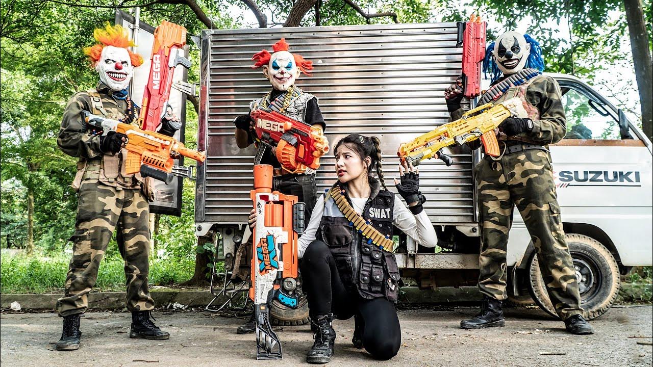 LTT Nerf Mod : S.W.A.T Amazing Warriors W Nerf Gun Fight Boss Masked Criminals Dangerous - YouTube