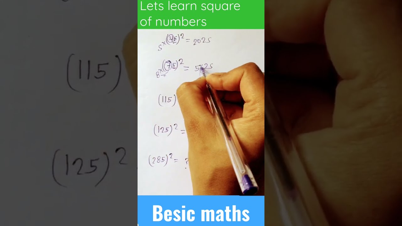 Learn Square Of Numbers In 5 Seconds Square Of Numbers squares Learn Square Of Numbers In 5 Seconds Square Of Numbers squares