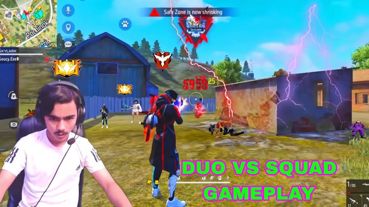 Mew How to Free fire // gameplay br ranked solo vs squad gameplay l ...