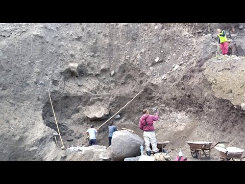 Dropping Large Rocks And Lowering Sand From The Cliff On The Right ...