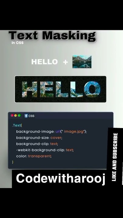 Text Masking In Css Htmlcssjavascript Csstutorialscool Csstips Youtube