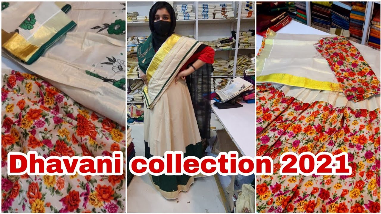 2021 Dhavani collection at Kuthampully / Kerala set Dhavani - YouTube