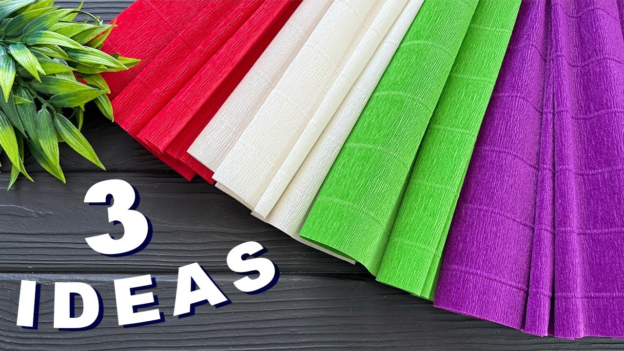 3 EASY IDEAS💥Crepe Paper Decoration Ideas DIY Crepe Paper Flowers - YouTube