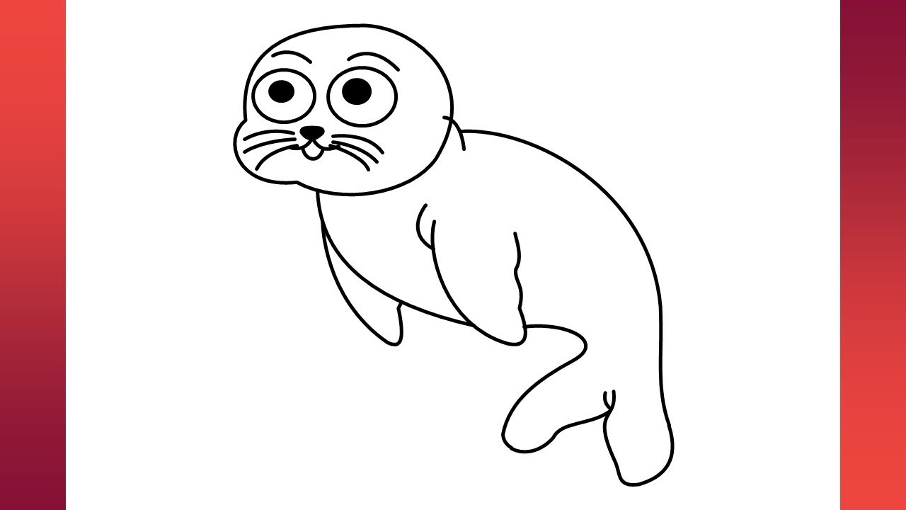 How to draw Sea lion drawing step by step - YouTube