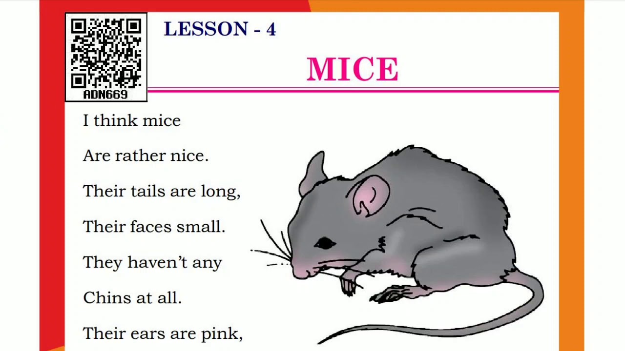 "Mice " poem lesson 4 class 4 chattisgarh board - YouTube