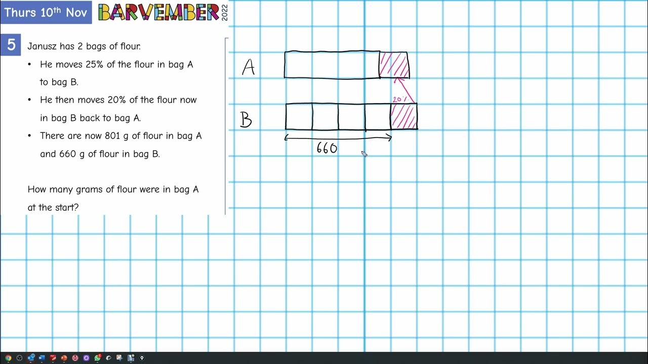Bar Model solution to word problem 10 Nov 2022 Barvember - YouTube