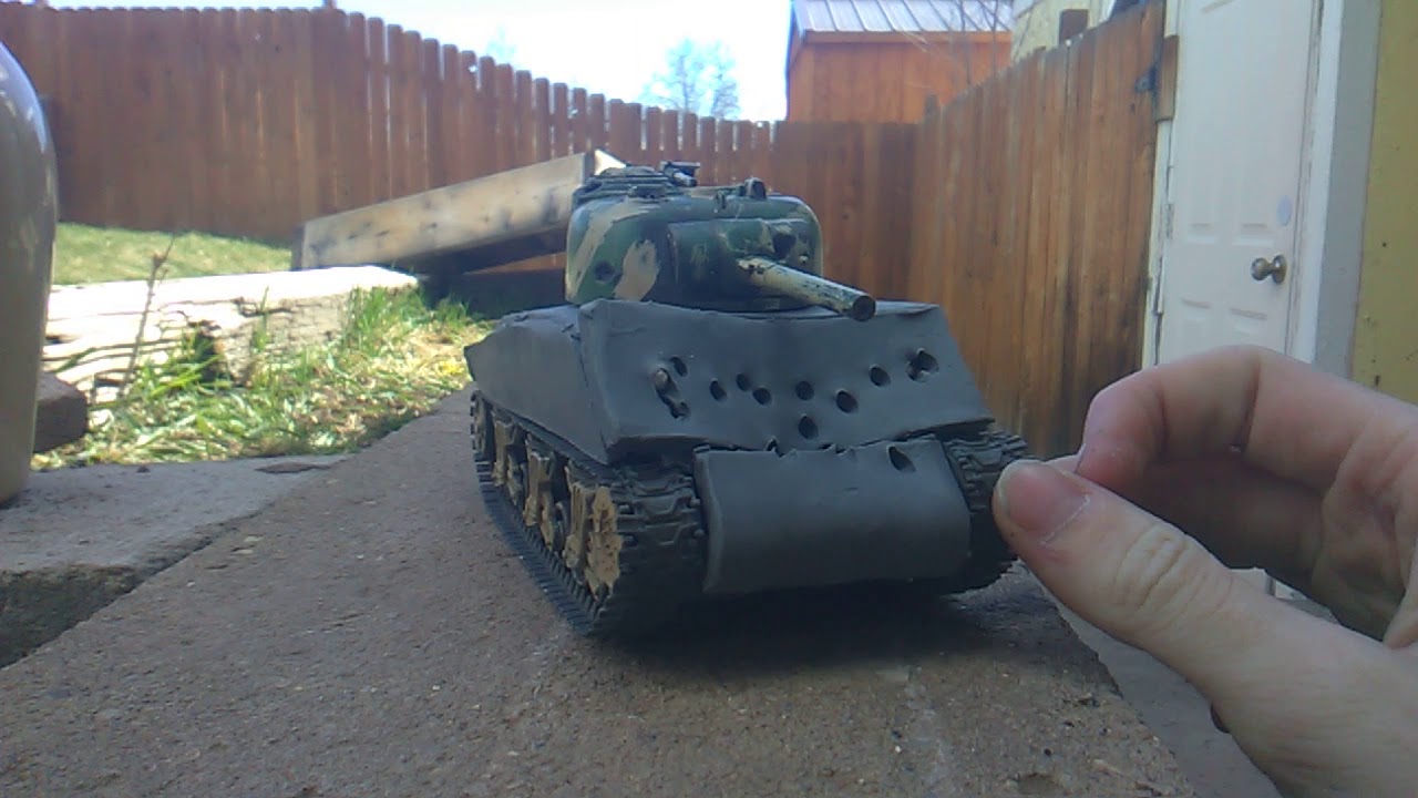 Shooting a Clay M4A3 Sherman tank - YouTube