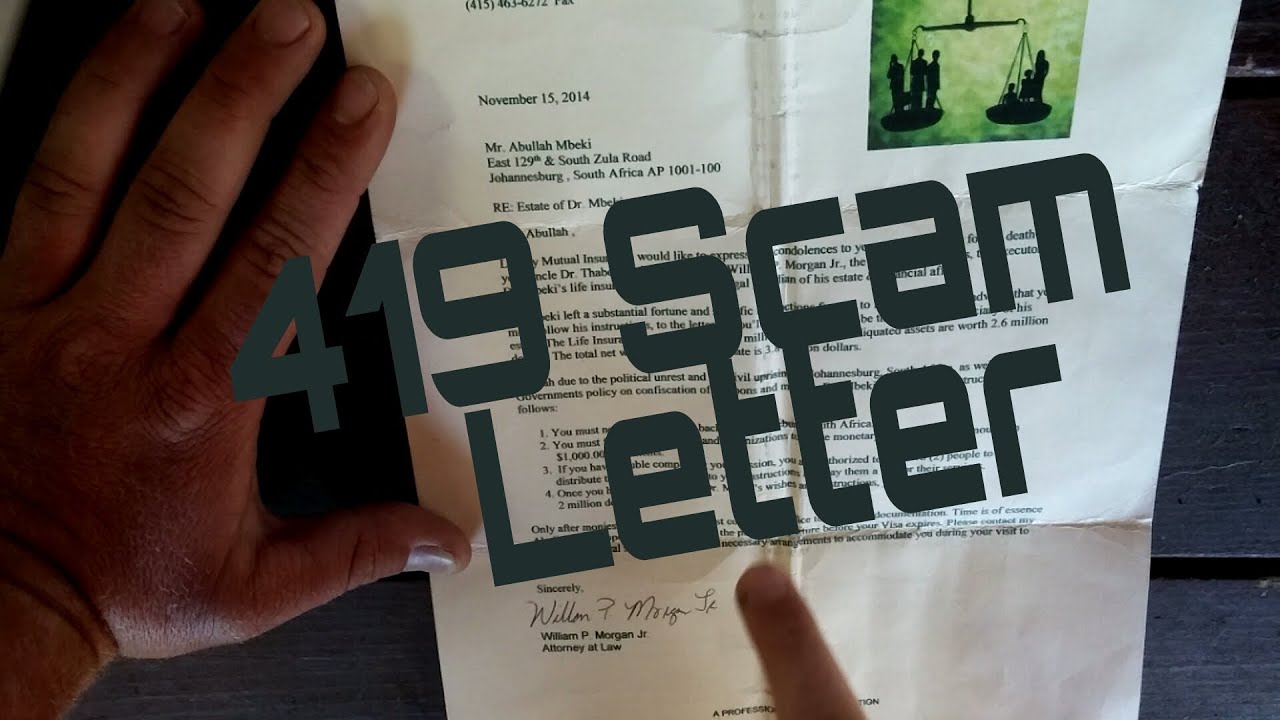 New/old holiday scam again - 419 fraud letter - YouTube