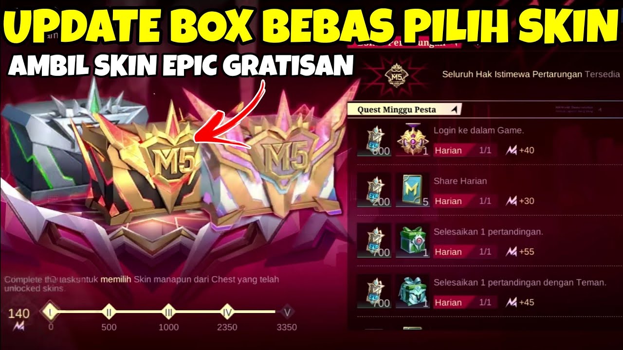 UPDATE KLAIM BOX M5 ISI SKIN EPIC LIMITED GRATIS ! EVENT BATTLE NIGHT ...