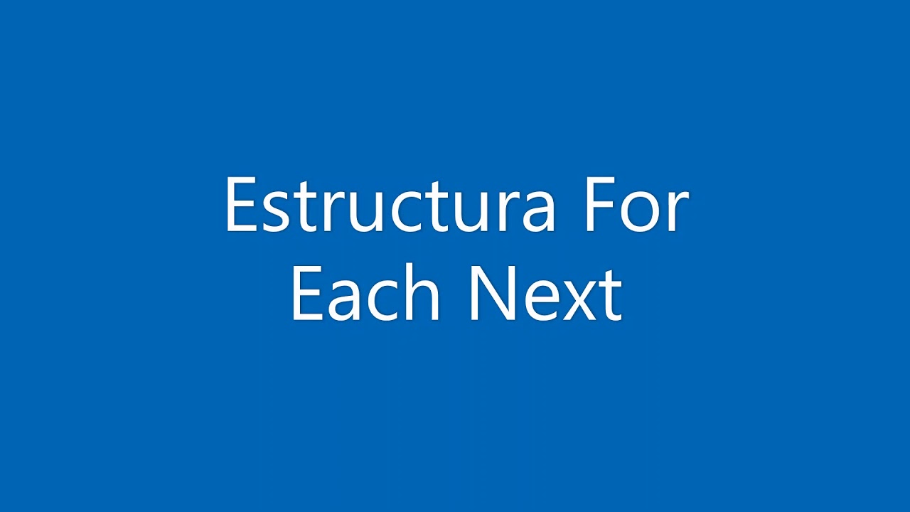17. Estructura For Each Next en excel VBA - YouTube