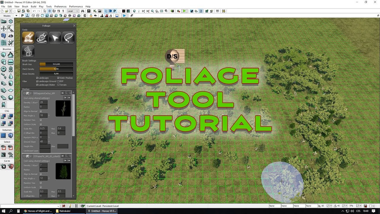 How to use Foliage tool in Heroes VII UE - YouTube