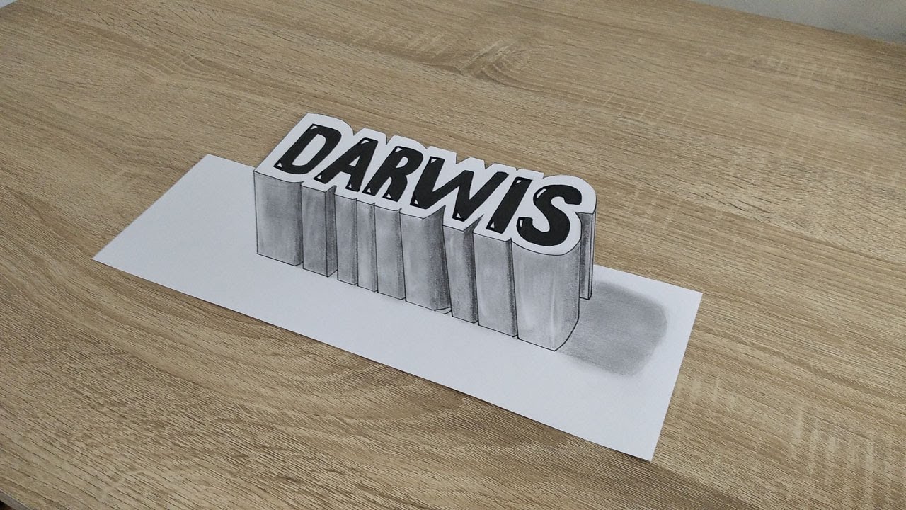Cara Membuat Tipografi Nama Sendiri 3D / Tipografi Darwis - YouTube