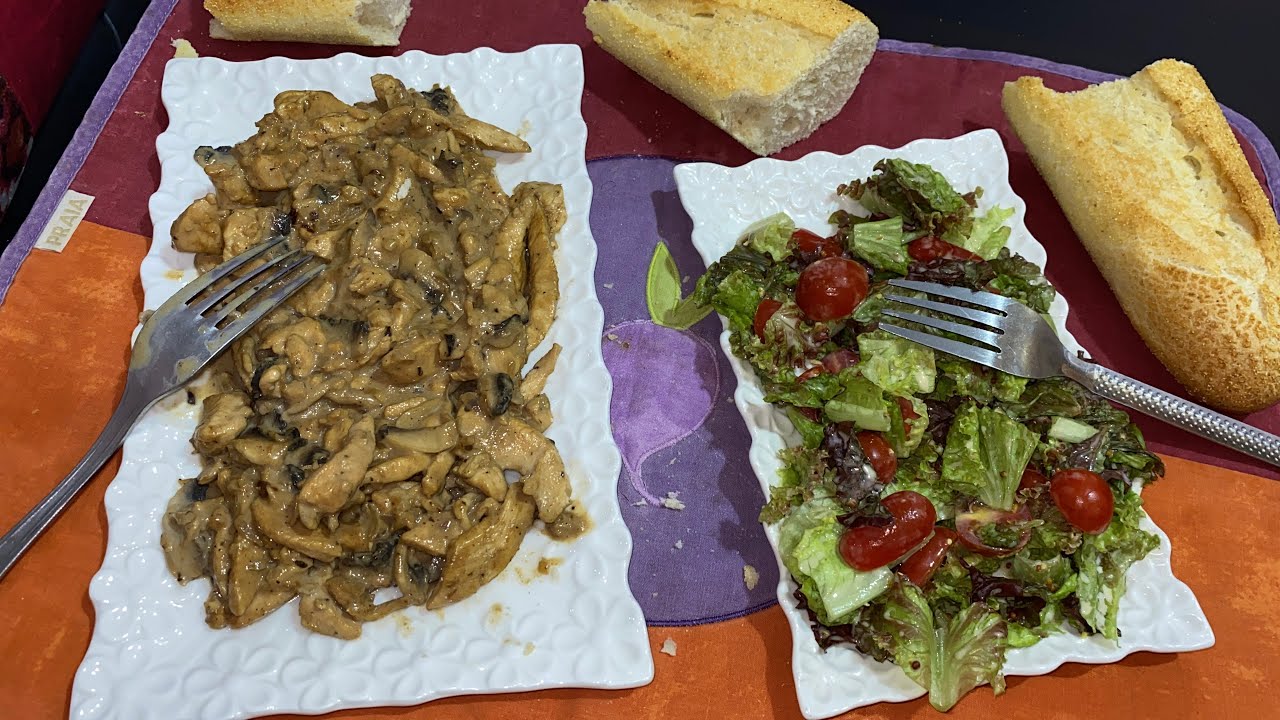 Emincé de poulet vc sauce champignons طبق الدجاج بصلصة الفطر creamy ...