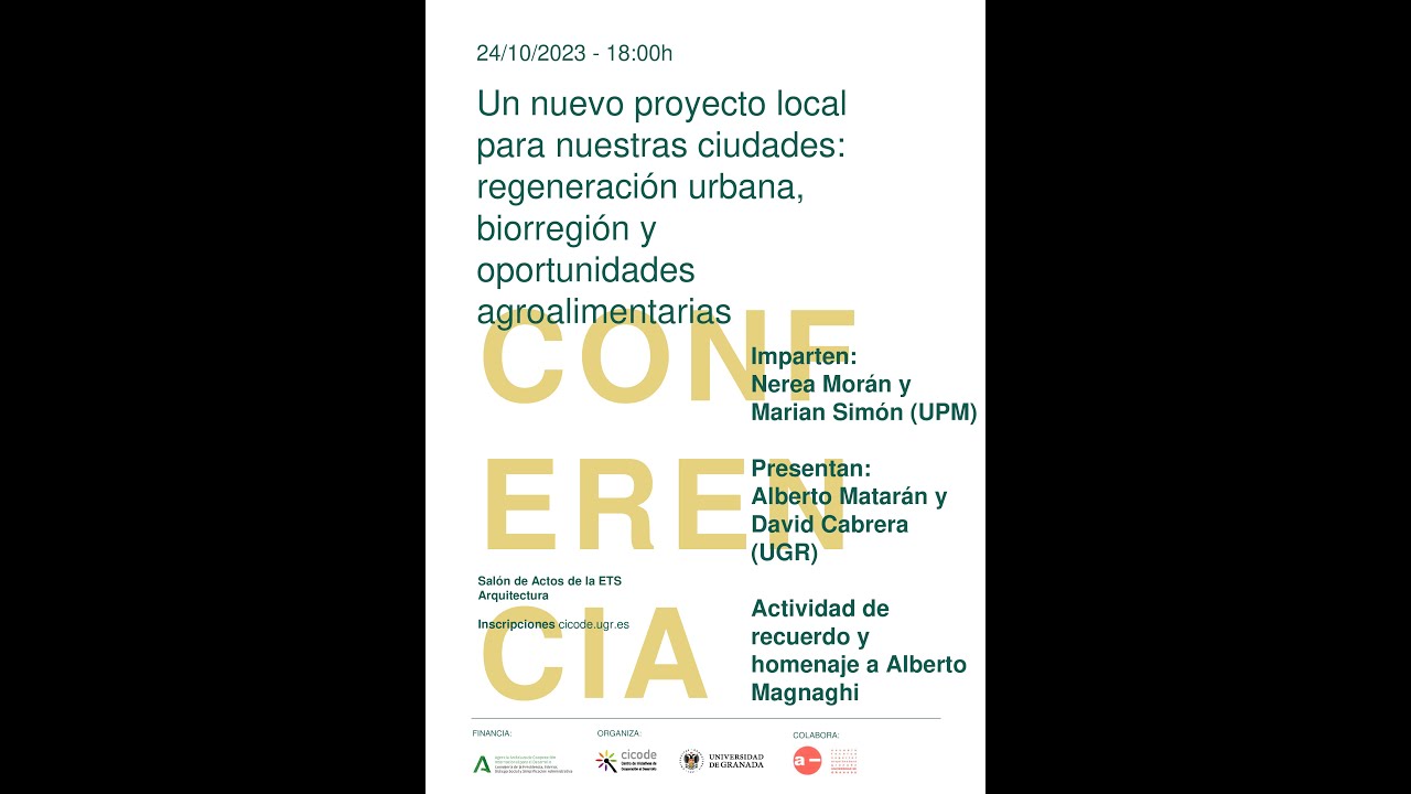 CONFERENCIA Un nuevo proyecto local nuestras ciudades - YouTube