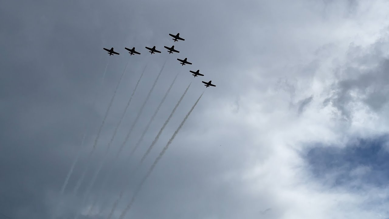 RCAF Snowbirds Flyover 2024 F1 Canadian Grand Prix in Montreal - YouTube