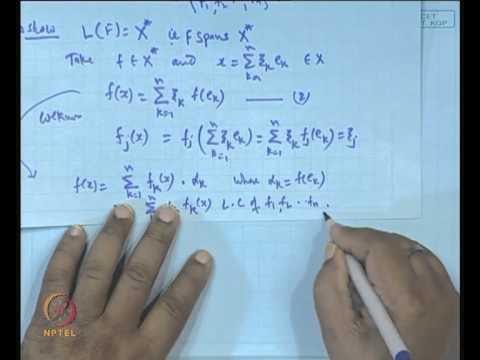 Mod-01 Lec-17 Dual Basis & Algebraic Reflexive Space - YouTube