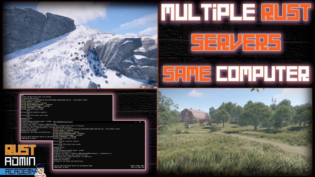 Host Multiple RUST SERVERS from a SINGLE HOST COMPUTER | Rust Admin Academy Tutorial 2022 ...