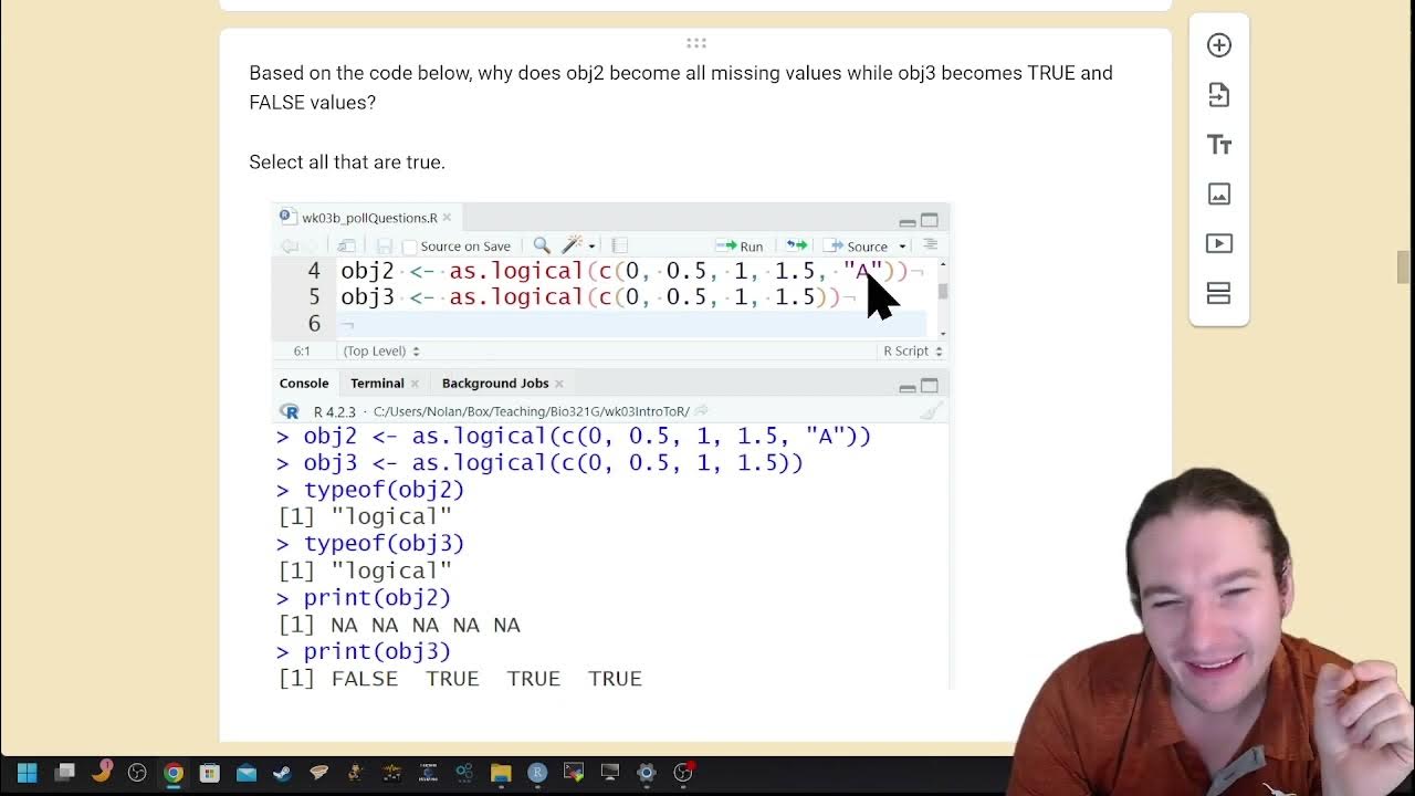 PollWk03: R syntax, coercions, and basic extractions - YouTube