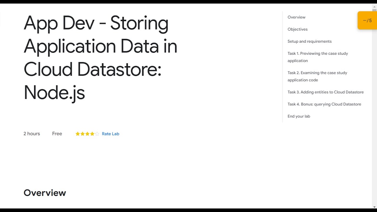 App Dev Storing Application Data In Cloud Datastore Node Js Qwiklab Youtube