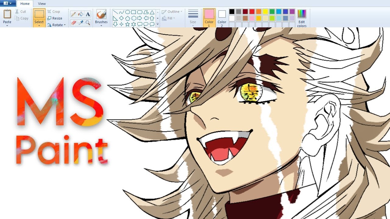 Drawing Demon Slayer in MS Paint - Doma - Swordsmith Arc - YouTube