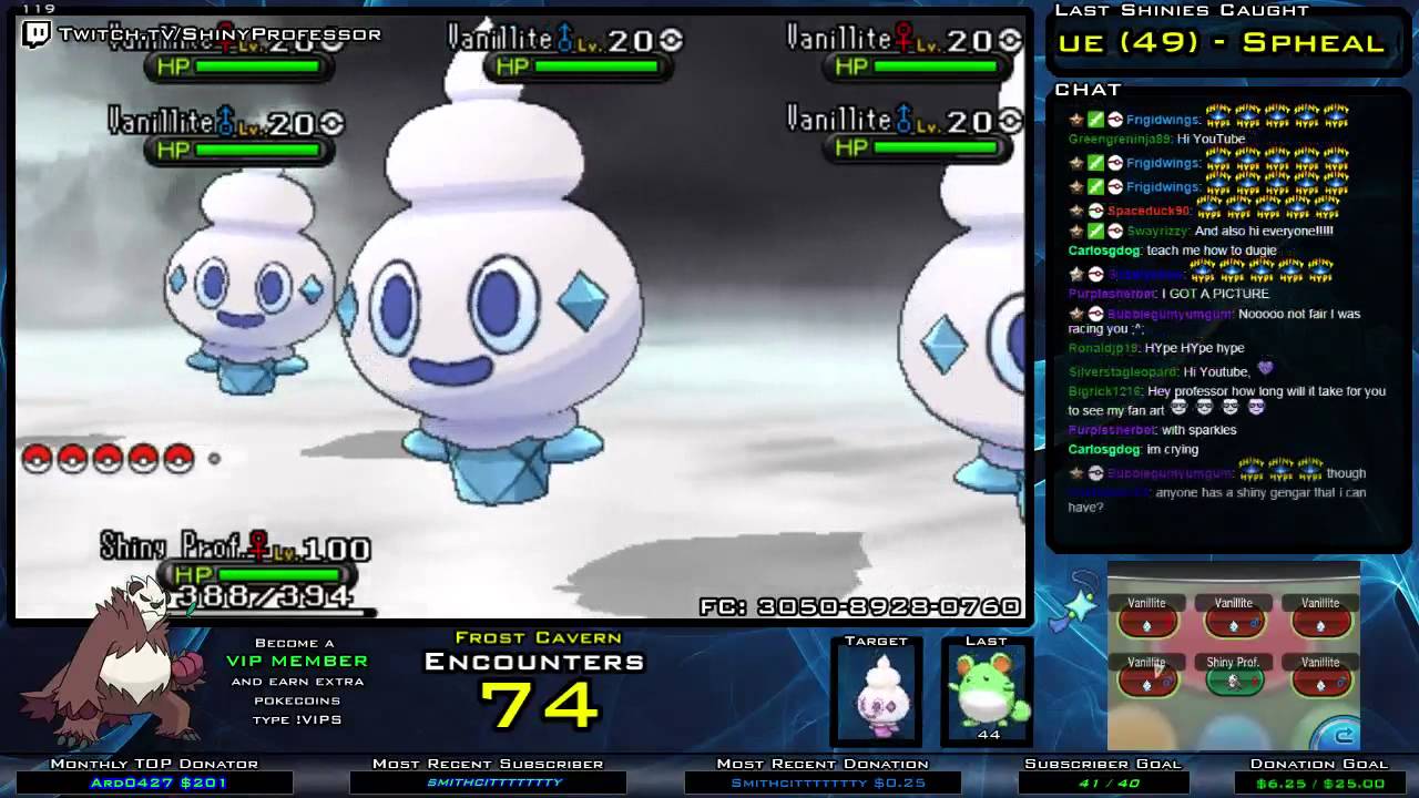 LIVE Shiny Vanillite (74) Horde Encounters in Pokemon XY - YouTube