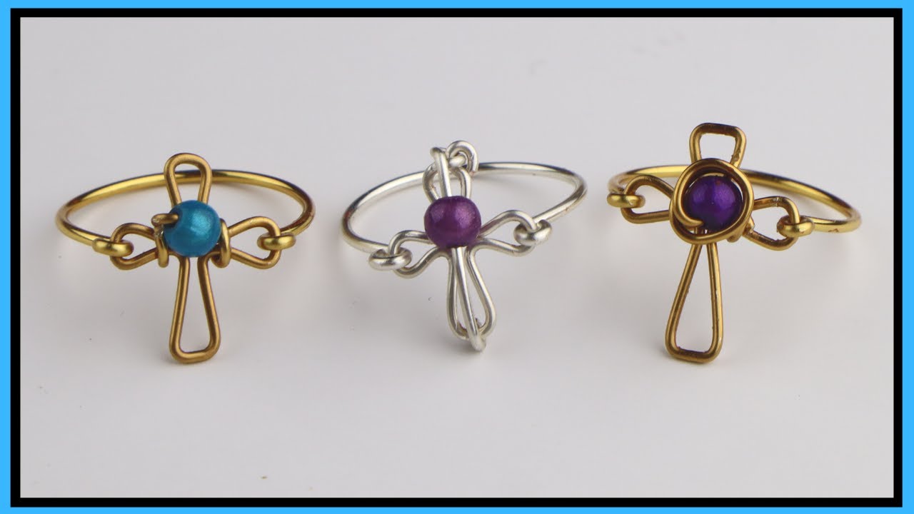 Simple Wire Cross Ring Tutorial Easy Jewelry Making - YouTube