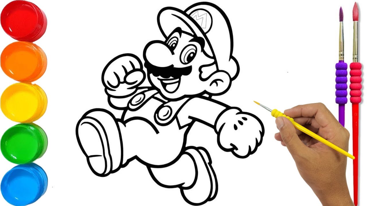 How to Draw Super Mario for Kids and Toddlers Step by Step - YouTube