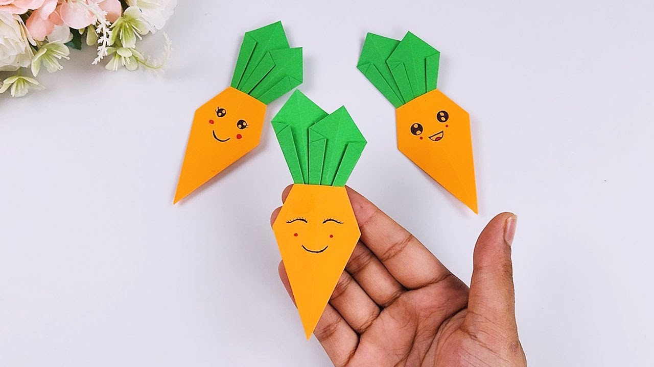 Easy Origami Carrot Tutorial | How to Make a Paper Carrot - YouTube