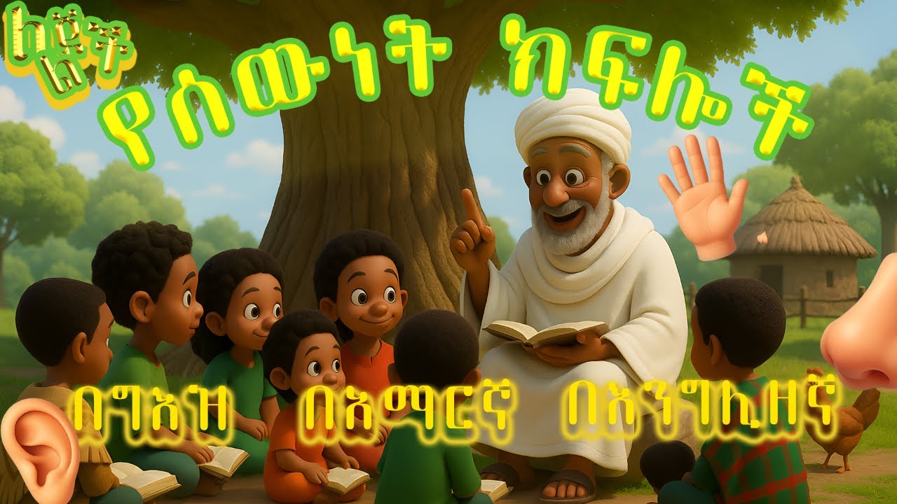 🔆የሰውነት ክፍሎች-በግእዝ በአማረኛ በእንግሊዘኛ🔆ለልጆች 🔆| 🔆Body parts - in Geez Amharic ...