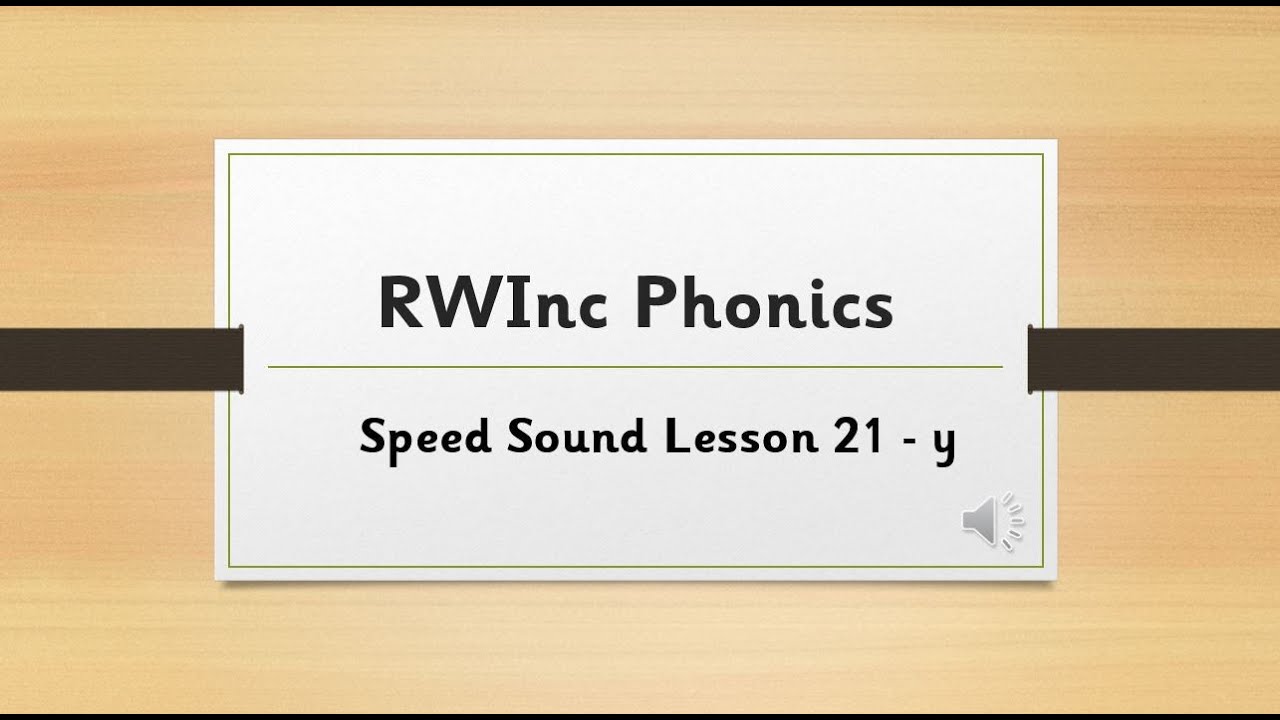 RWINC Speed Sounds Lesson 21 y - YouTube