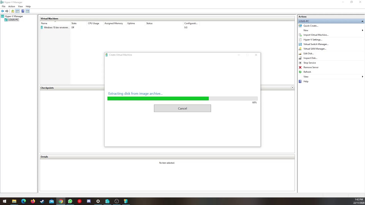 Using Microsoft Hyper-V Quick Create Function - YouTube