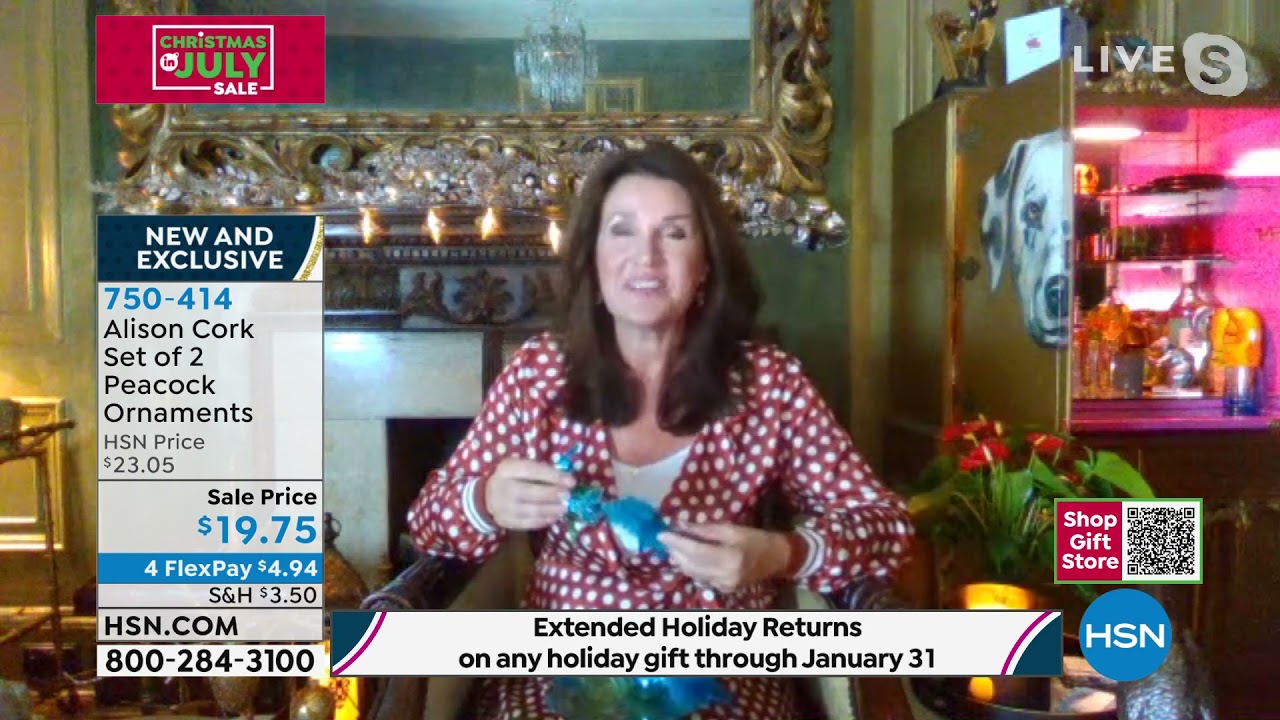 Alison Cork Set of 2 Peacock Ornaments - YouTube