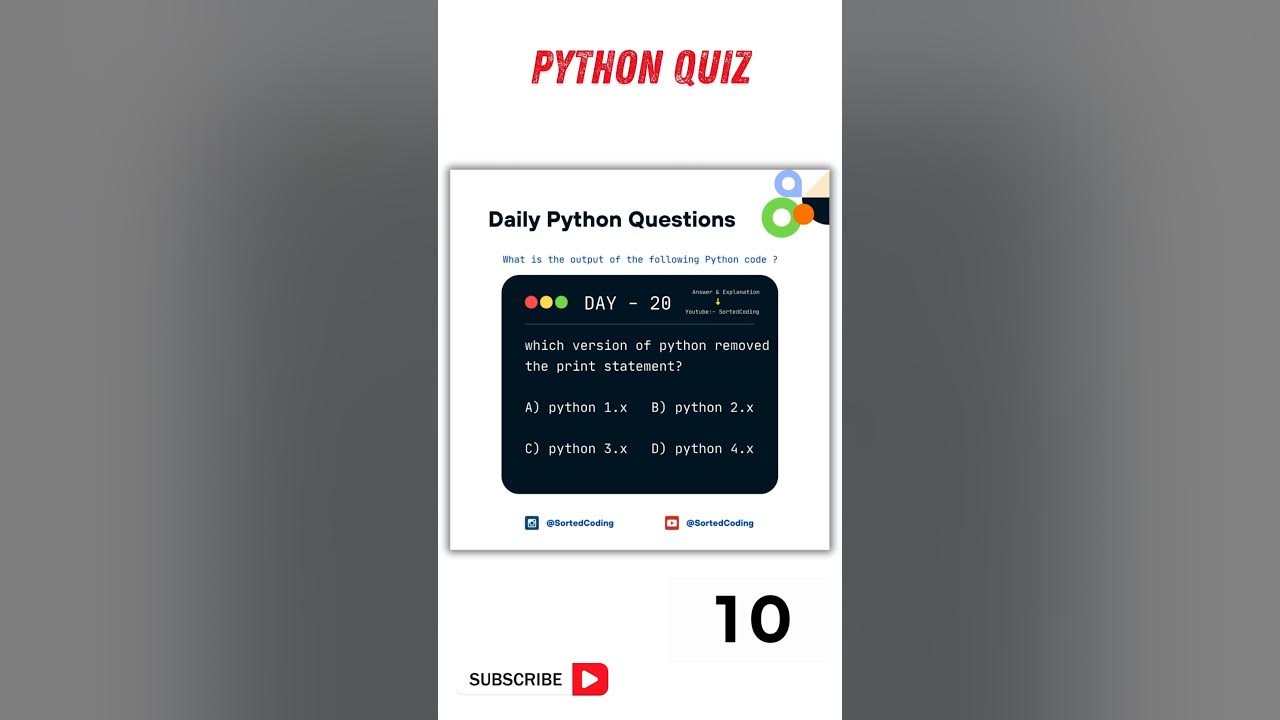 Python Coding Challenge Day - 20 | What is the output of the following Python Code? #python # ...