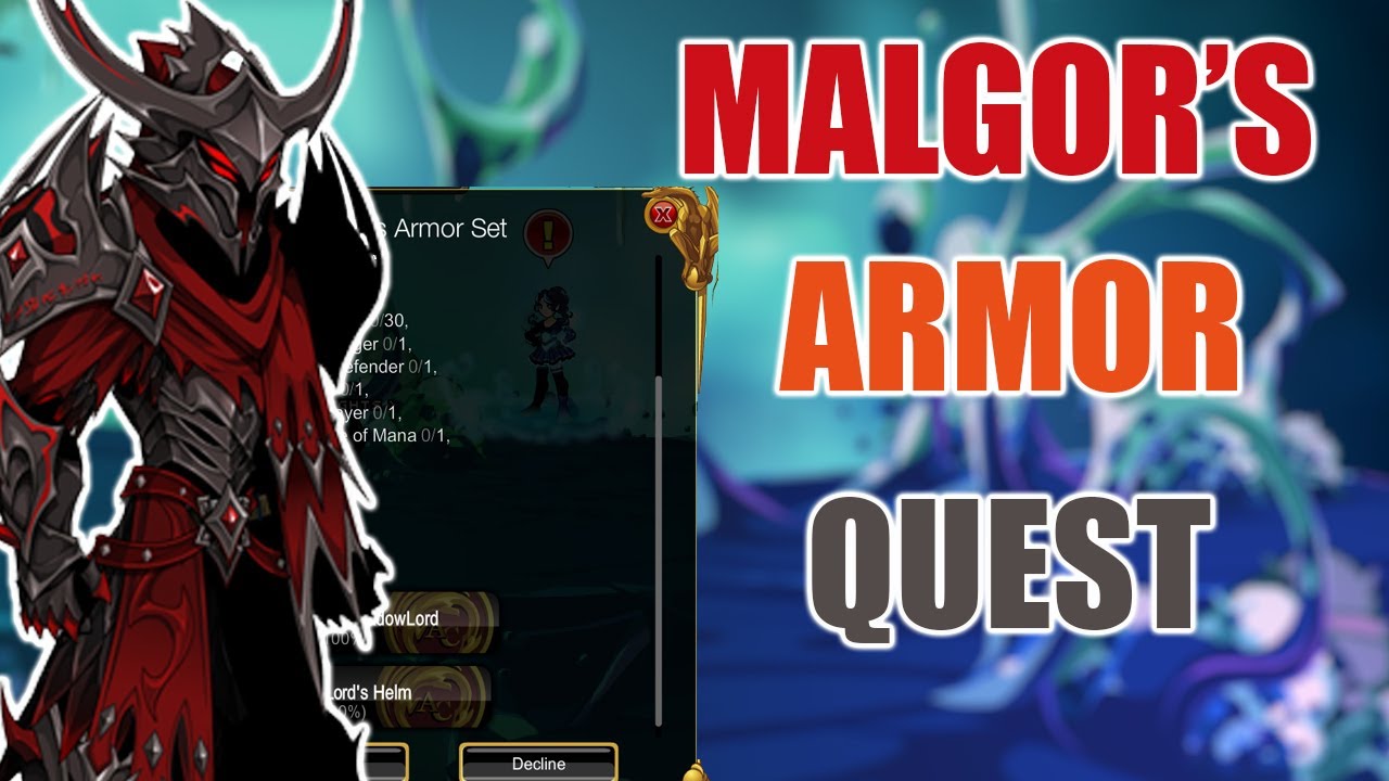 AQW Build Malgor's Armor Set Quest Guide /join manacradle | New Merge ...