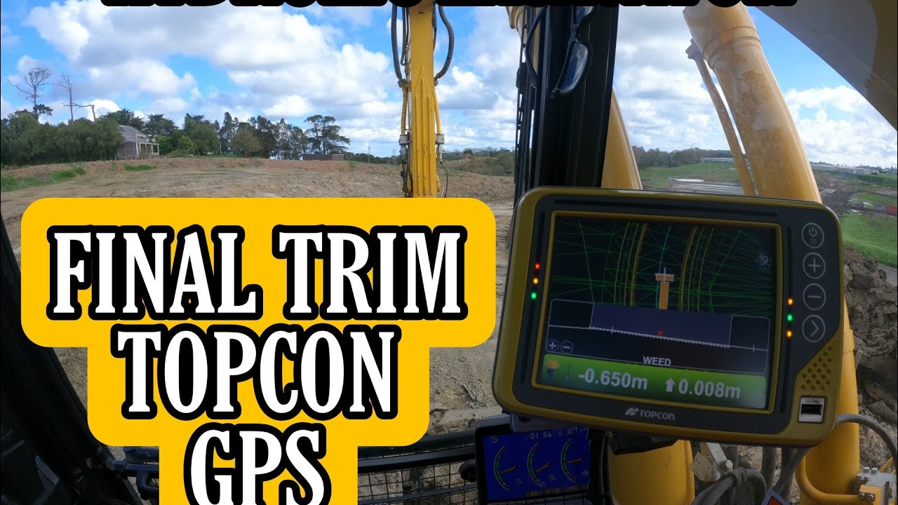 Final Trim Grading Excavator techniques, Topcon GPS Digger - YouTube