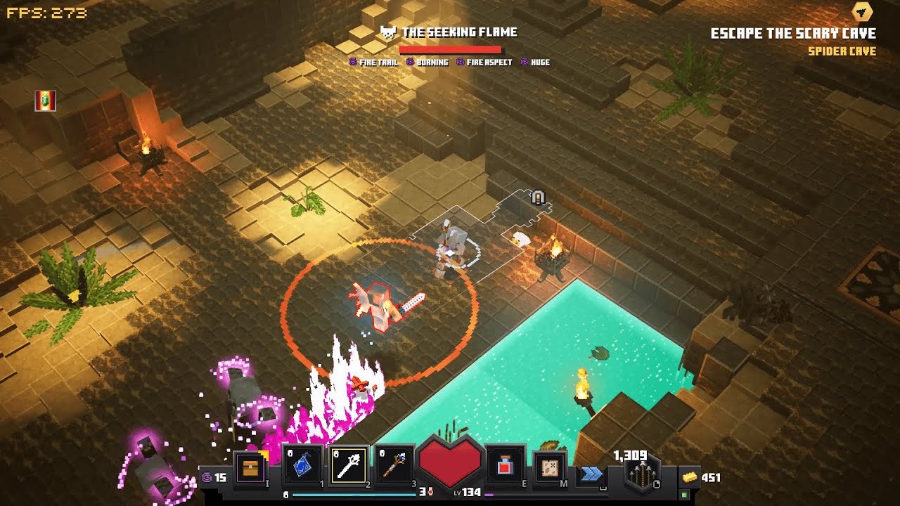 Minecraft Dungeons mini-boss: Seeking Flame - YouTube