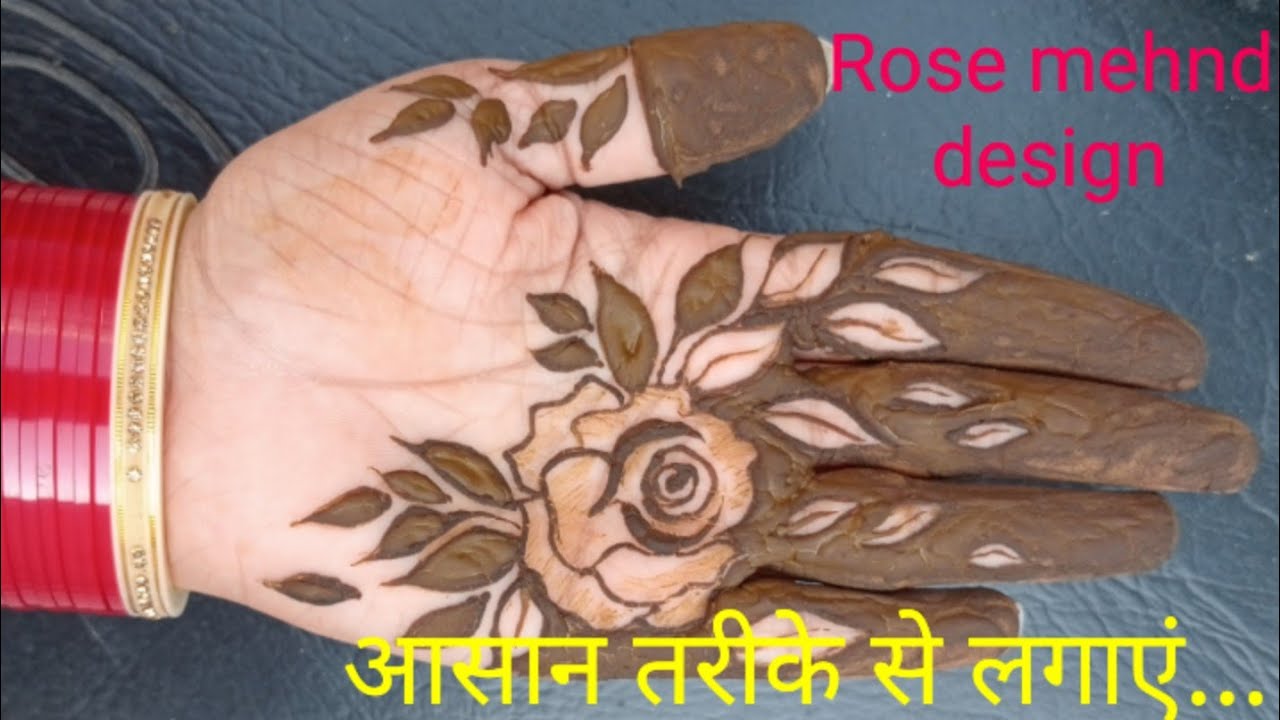 rose flower mehndi design |🌹| rose mehndi design for front hand 2023 ...