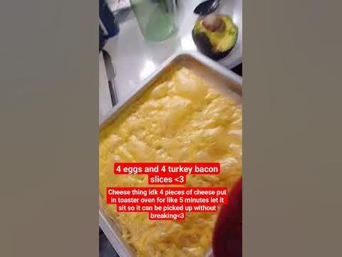 dinner eggs turkey bacon and cheese tortilla thing - YouTube