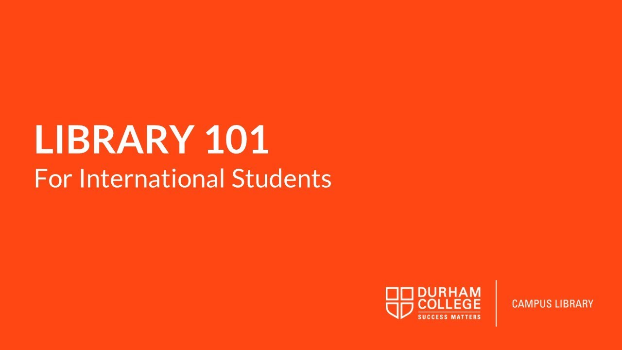 Library 101 for International Students - YouTube