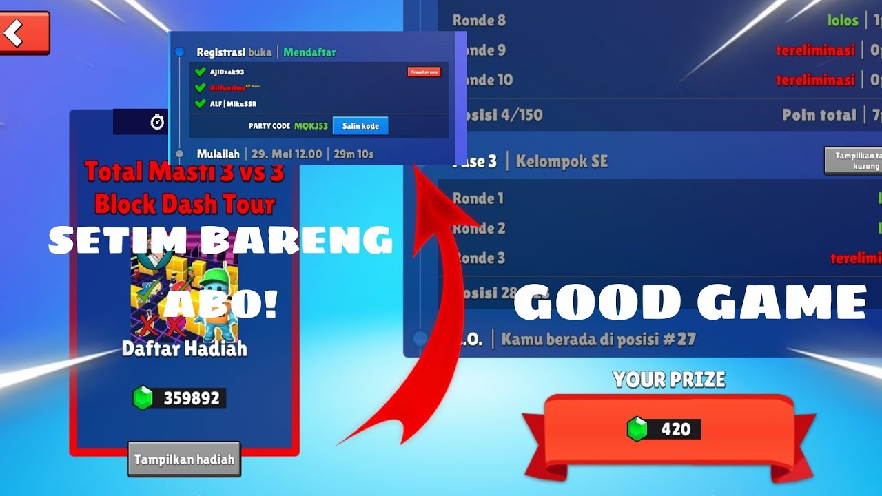 Highlight Tournament 3V3 Total Masti | Stumble Guys Indonesia - YouTube