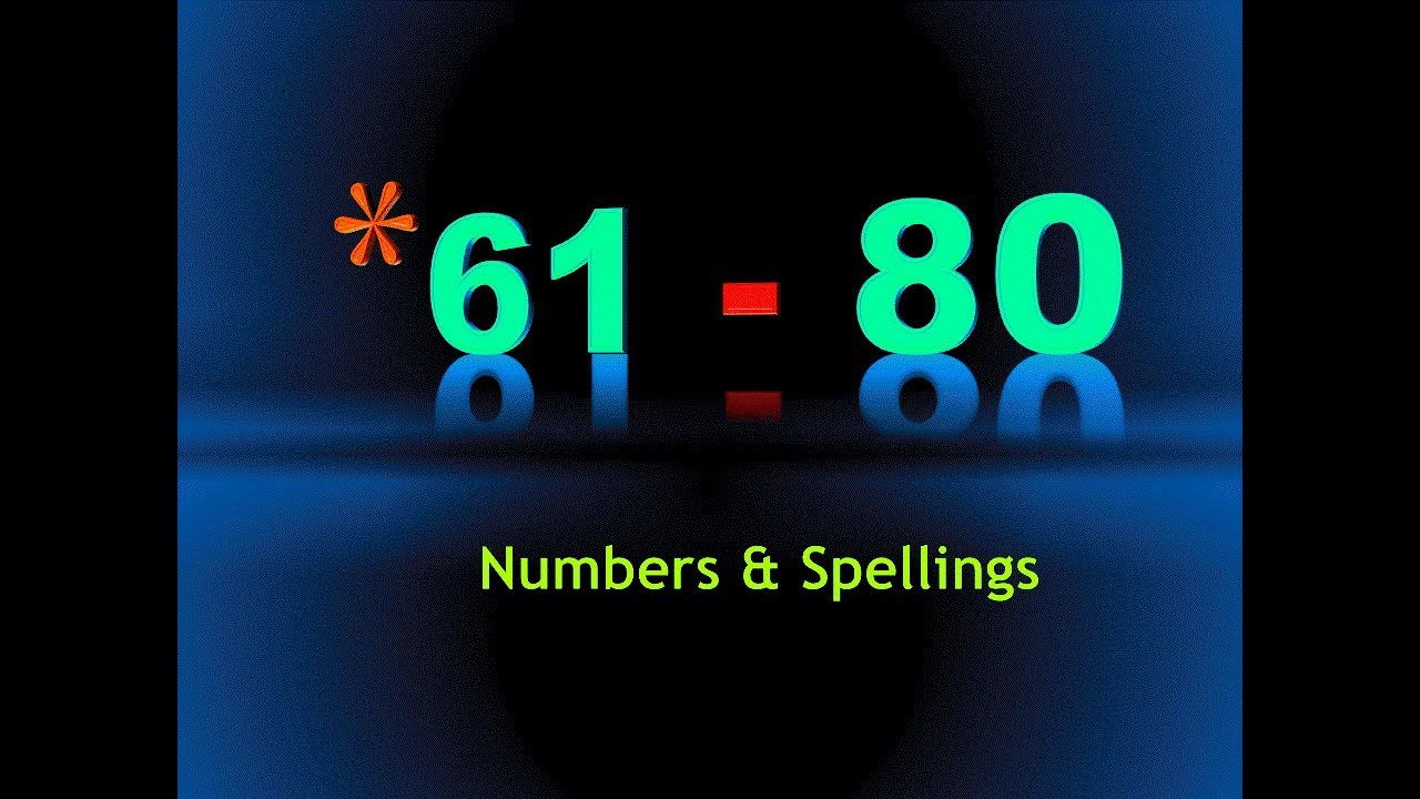 61 to 80 Numbers and Spellings|Learn numbers and counting 61 to 80 ...