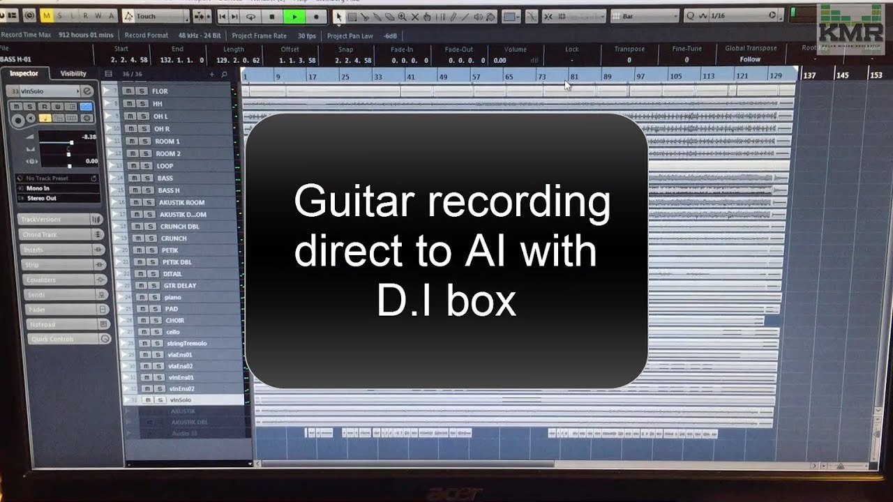 KMR Recording - Guitar recording with DI & vst simulator - YouTube