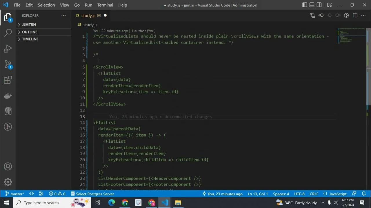 VirtualizedLists should never be nested inside plain ScrollViews with the same orientation ...