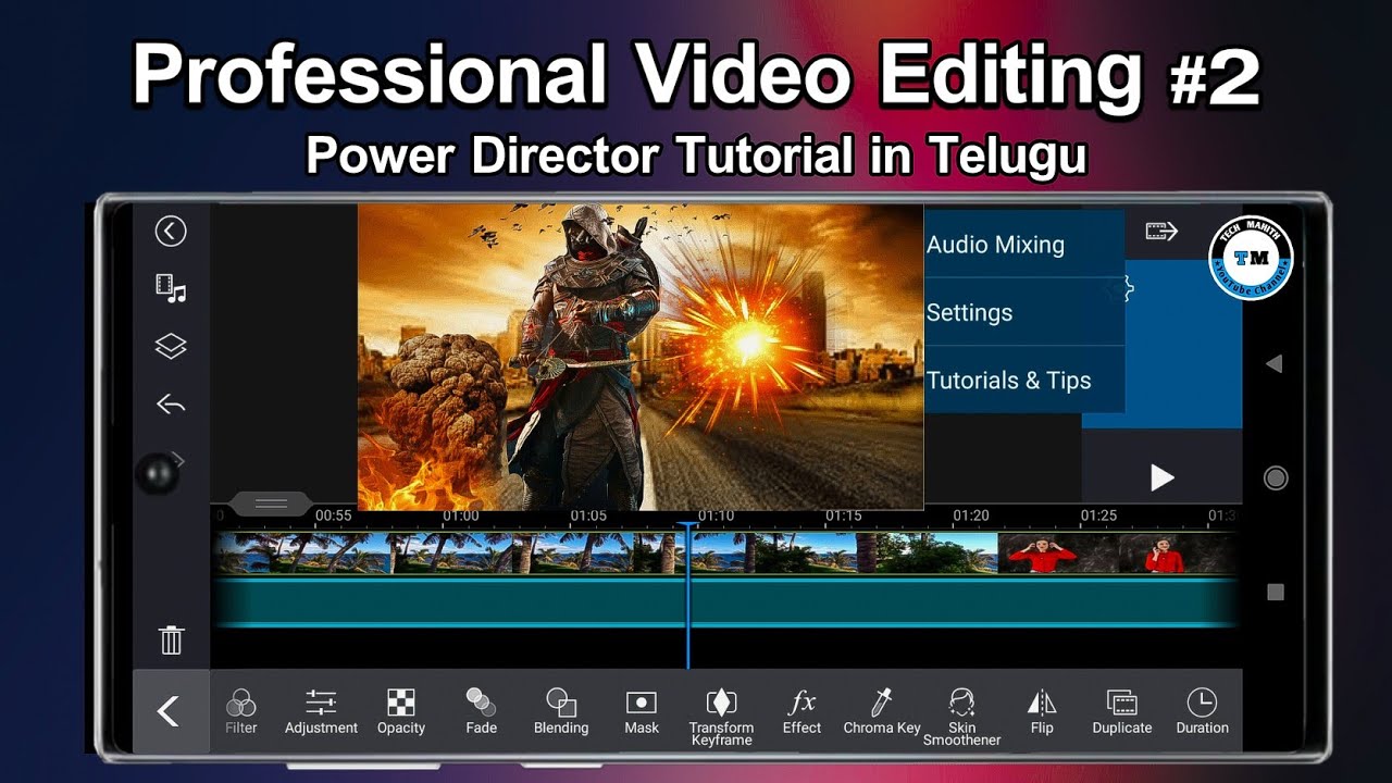 Power Director Video Editing Tutorial in Telugu 2020|How to Edit videos ...