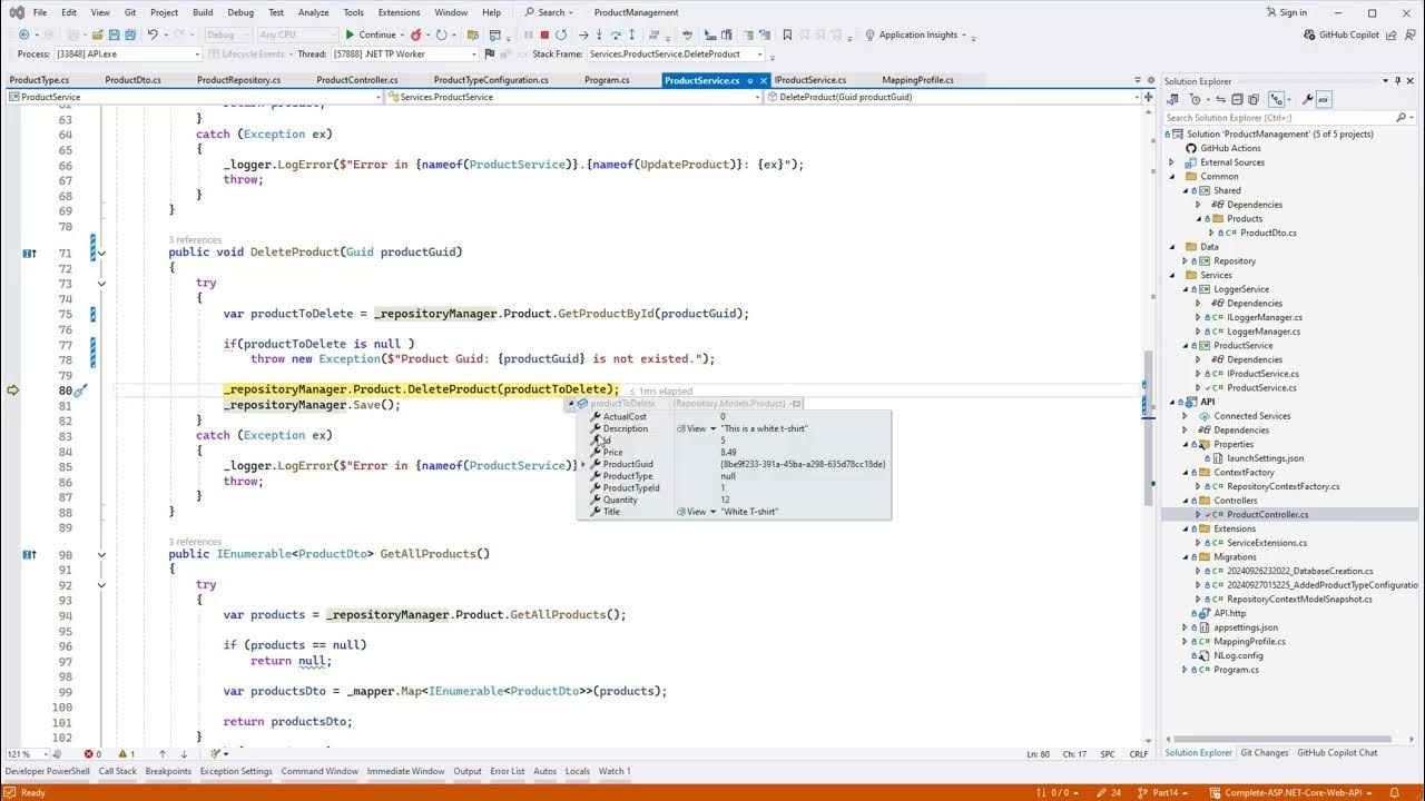Complete ASP Net Core Web API | Part 14 - HttpDelete, Delete Product - YouTube