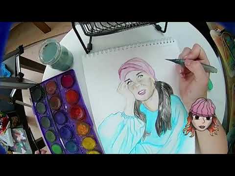 Fatma Girik Suluboya Çİzim va yapımı