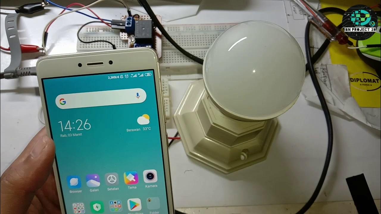 Tutorial menyalakan lampu dengam Hp Android ( NodeMCU + blynk - YouTube