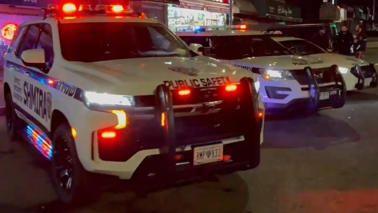 3 Queens Shmira Public Safety Patrol Cars On Standby - YouTube