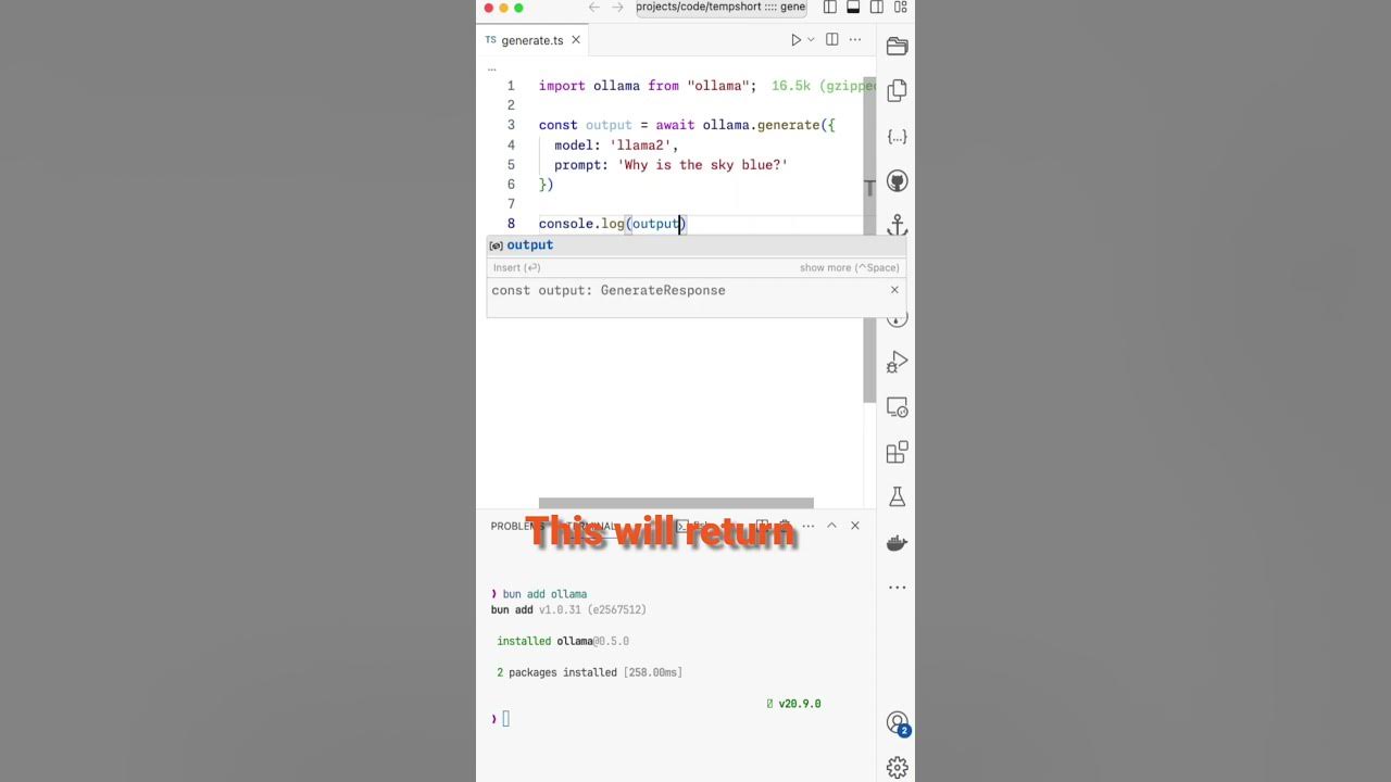 This is the easiest way to generate from #ollama with #javascript - YouTube