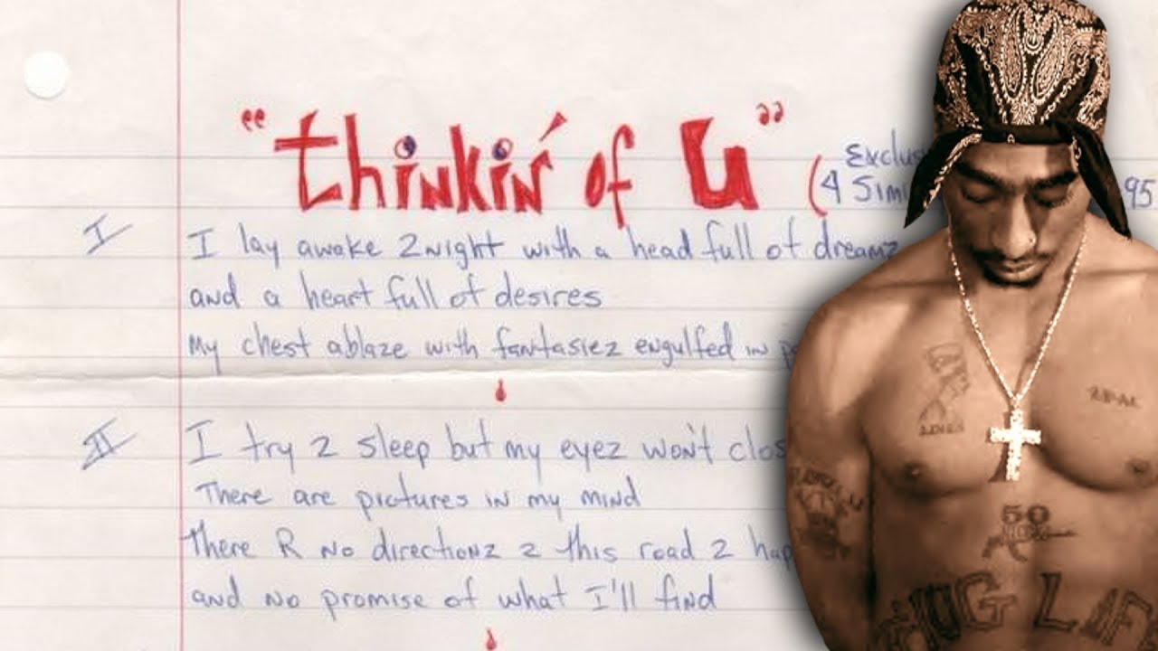 UNSEEN Tupac Poetry - 'THINKING OF YOU' 8-17-95 Now Up For Auction ...
